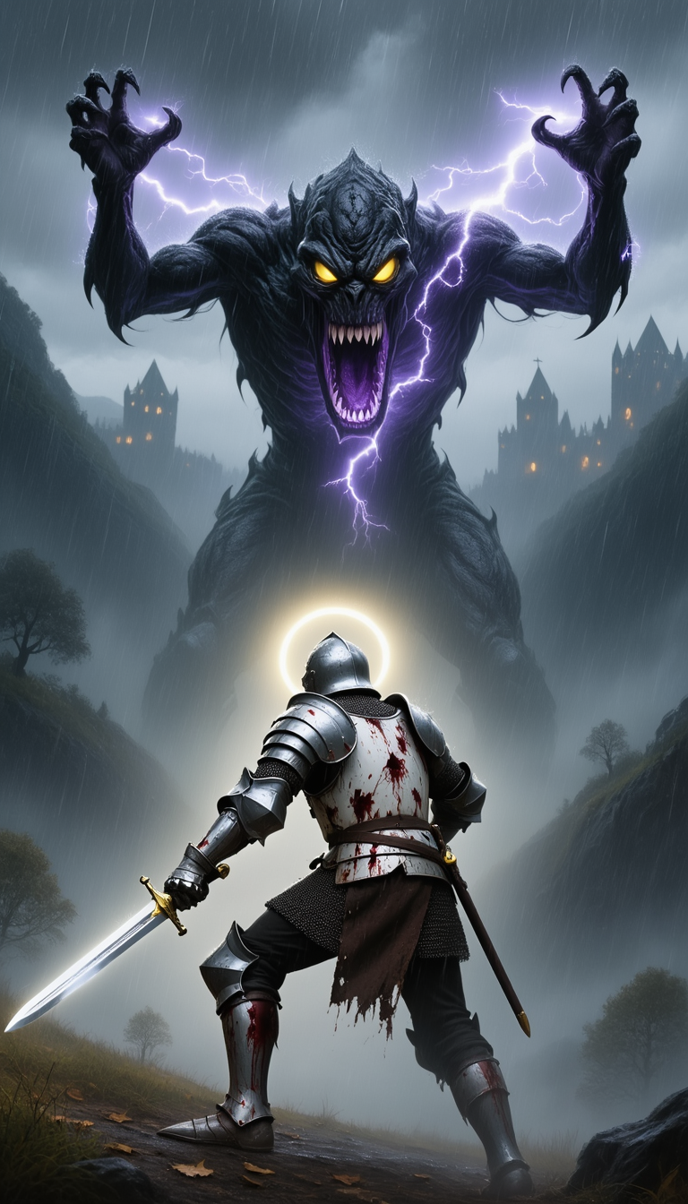Lone Knight Stands Resilient Against Foe In Epic Battle For Kingdom ...