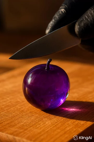 Extreme Macro Purple Glass Grape On Cutting Board With Knife Poised ...