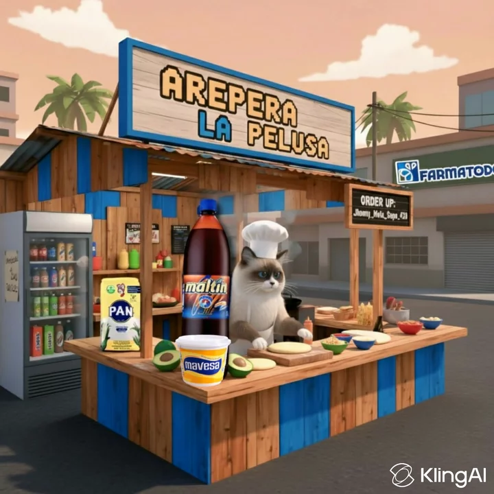 Kitten Chef Smiling Hands Offering Freshly Wrapped Hot Arepa Nestea ...