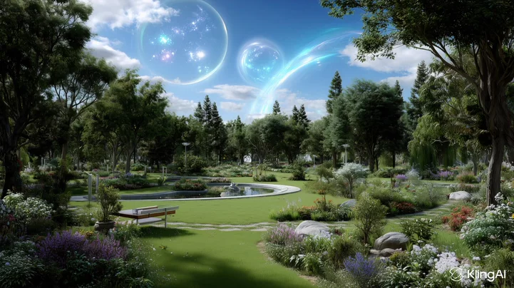 Soap Bubbles Moving Gently In The Air Camera Boom Up And Push In | AI Video