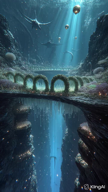 Alien Deep Sea Underwater World With Strange Creatures And ...