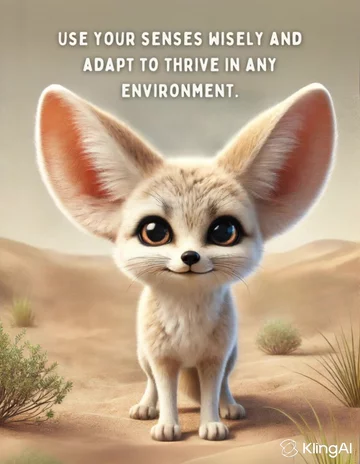Happy Fennec Fox In Desert Use Senses Wisely Adapt Thrive | AI Video