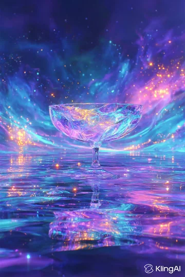 Cosmic Wine Glass Swirling With Stardust And Nebula Effects | AI Video