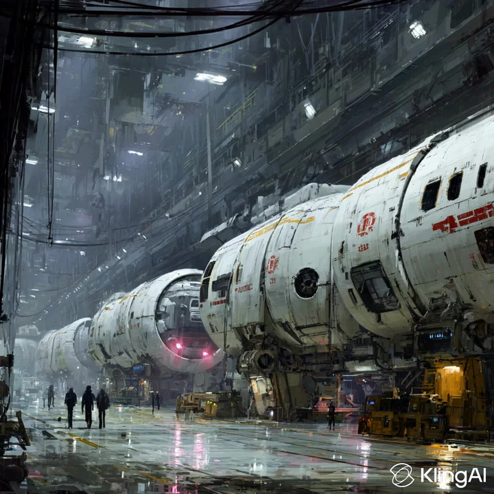 Final Check Before Flight In A Futuristic Space Station | AI Video