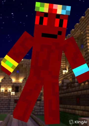 Minecraft Style Pixelated Character Waving Arms Bouncing In Stone Brick ...