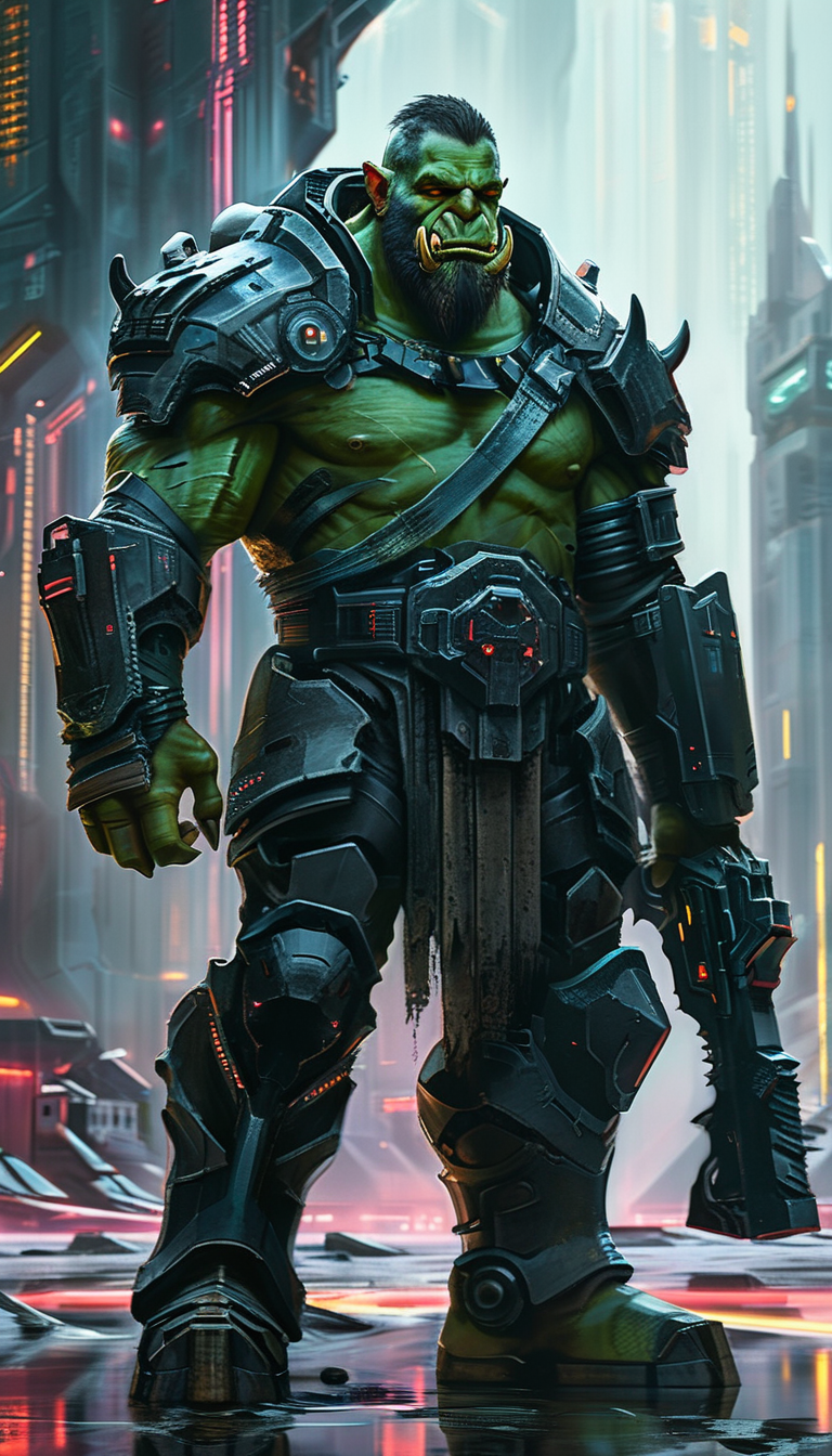 Orc Fantasy Creature In Epic Battle Scene | AI Image