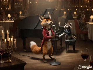 Fox Vocalist Performance On Restaurant Stage | AI Image