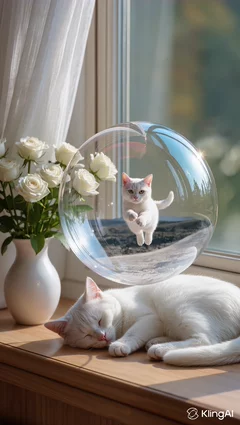 Kitty Dream Adorable Cat In Whimsical Dream World | AI Image