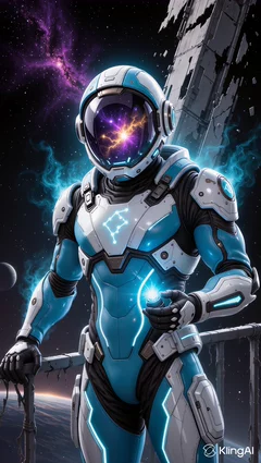 Space Station Astronaut In Advanced Exo Suit Exploring Cosmos | AI Image