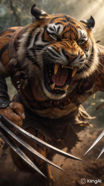 Tiger Warrior Cinematic Epic Battle With Claws And Roar | AI Video