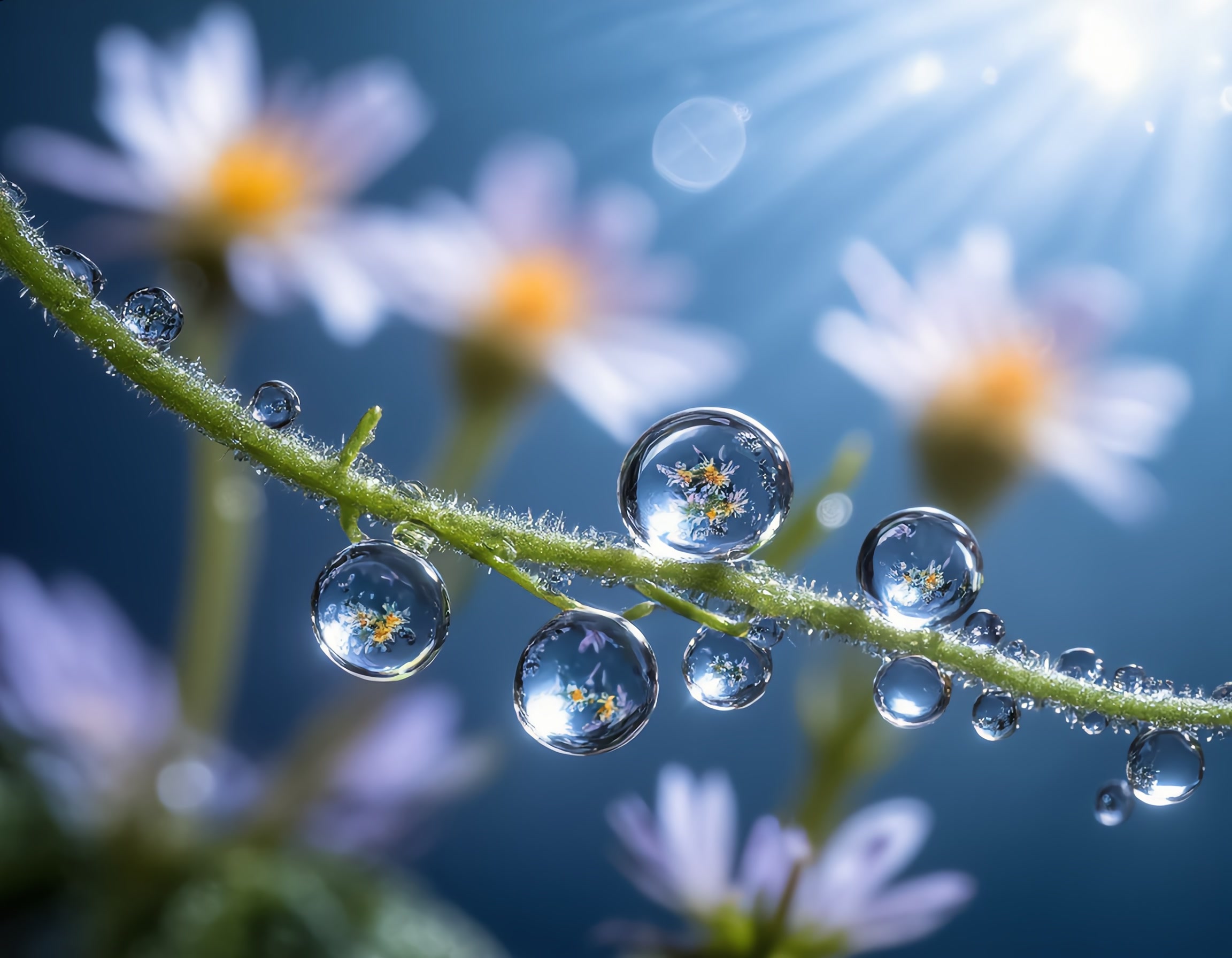 Refraction Blooms Visual Spectacle Nature Beauty Revealed | AI Image