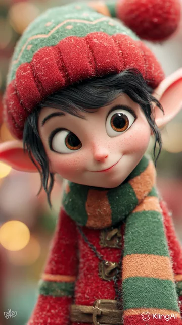 Playful Christmas Elf Animation Festive Holiday Spirit | AI Video
