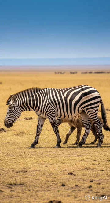 Zebra Kicks Hyena In African Savanna Dust And Debris Cinematic Wildlife ...