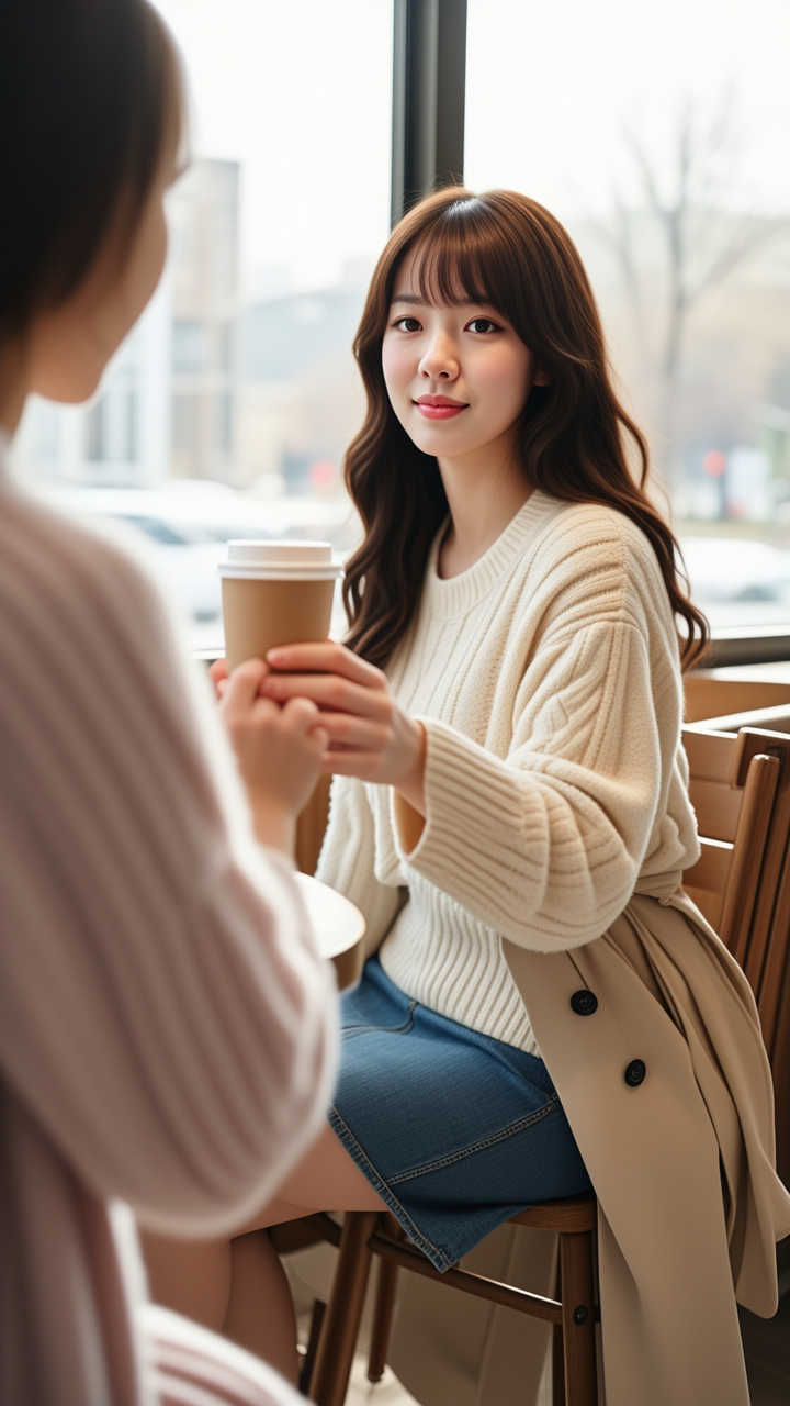 Woman Receiving Coffee In A Cozy Cafe Setting | AI Image