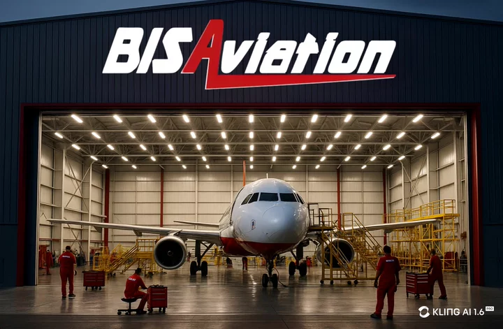 Bis Aviation Airbus A320 Maintenance Night Cinematic Dolly In | AI Video
